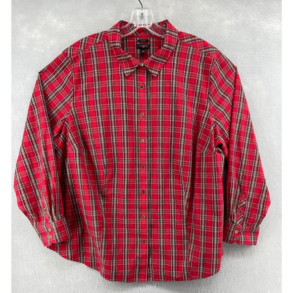 Talbots | Tops | Talbots Woman Shirt 2w Red Plaid Button Up Non Iron ...